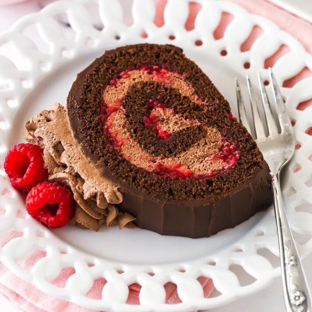 Raspberry Chocolate Cake Roll Recipe Instant Download Elegant Dessert ...