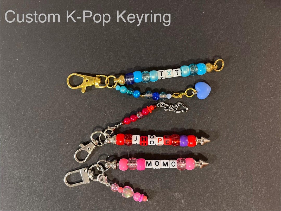 K-pop Inspired Beaded Keyring | Custom Idol or Group Name | Cute Fan ...