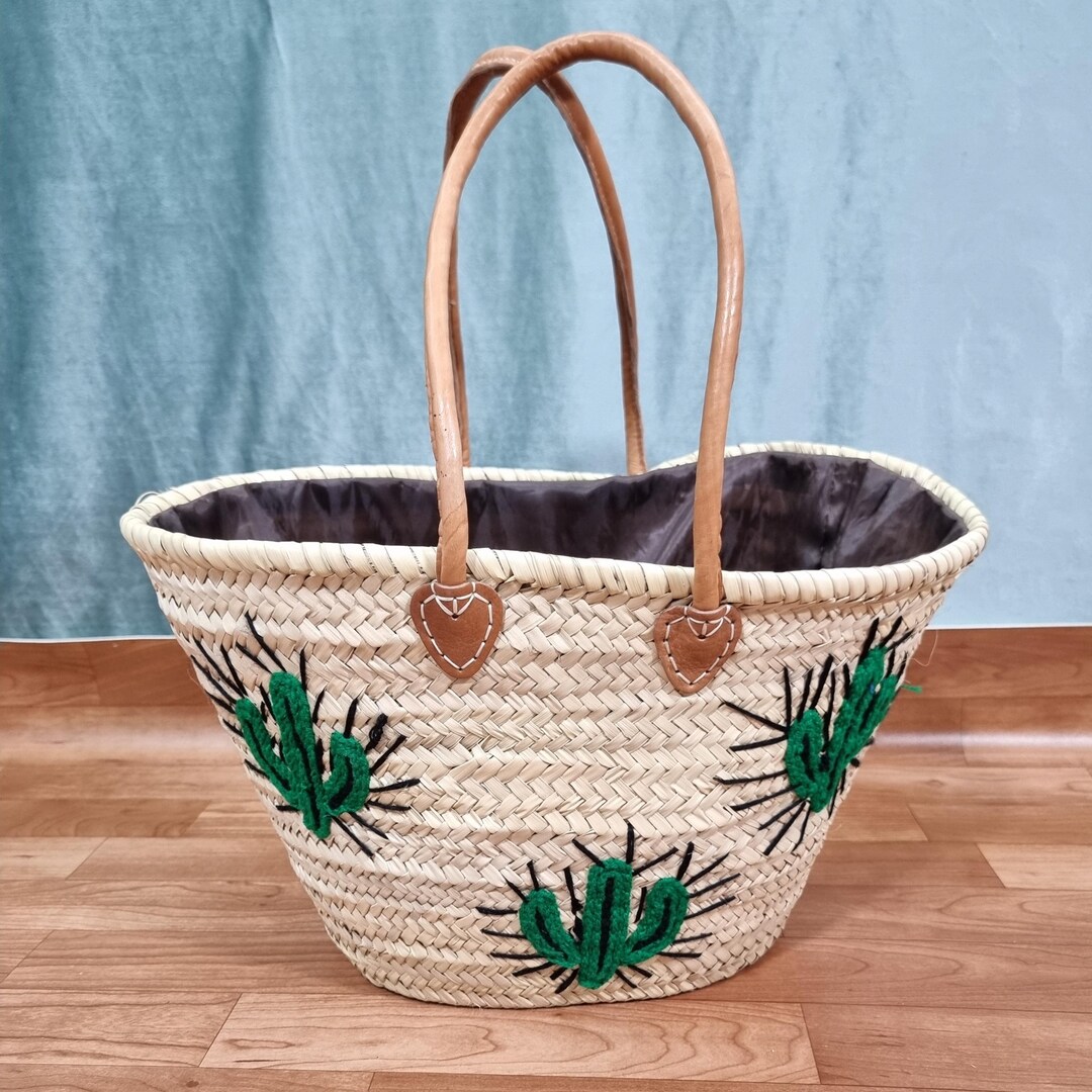 Cactus Shoulder Bag Handwoven Palm Leaf Tote - Etsy