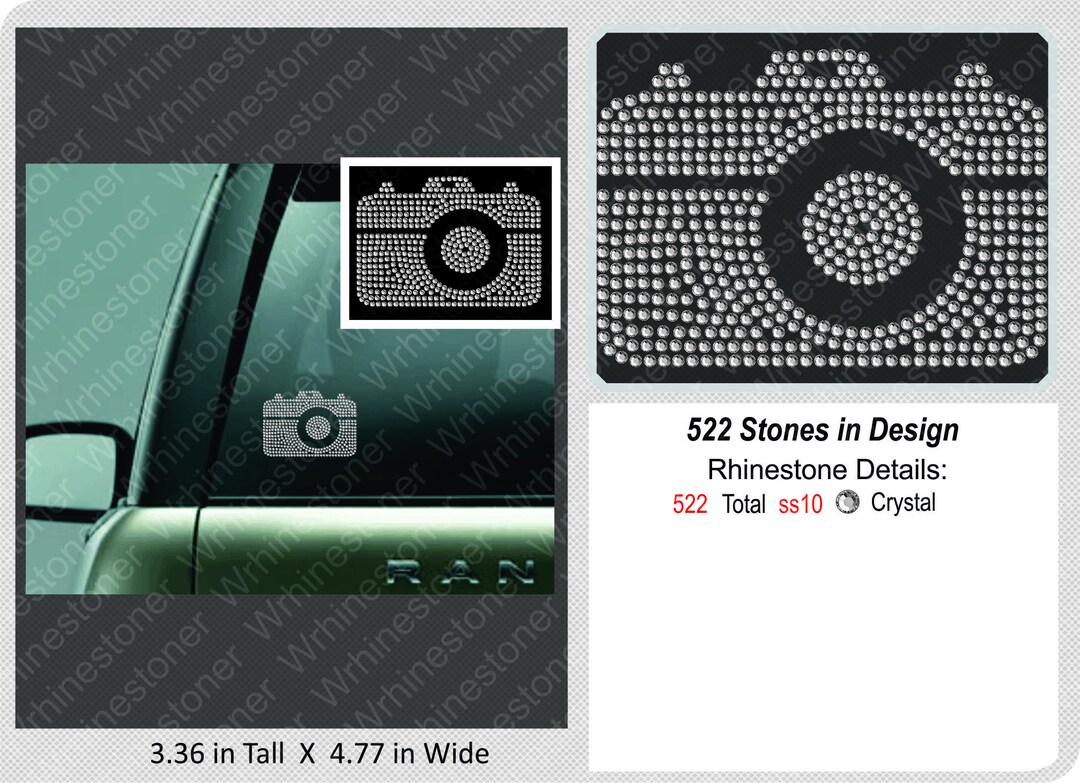 Rhinestone Camera Car Decal: Photography Sticker - Etsy