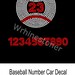 Baseball Rhinestone Number Car Decal Baseball Number Decal Baseball ...