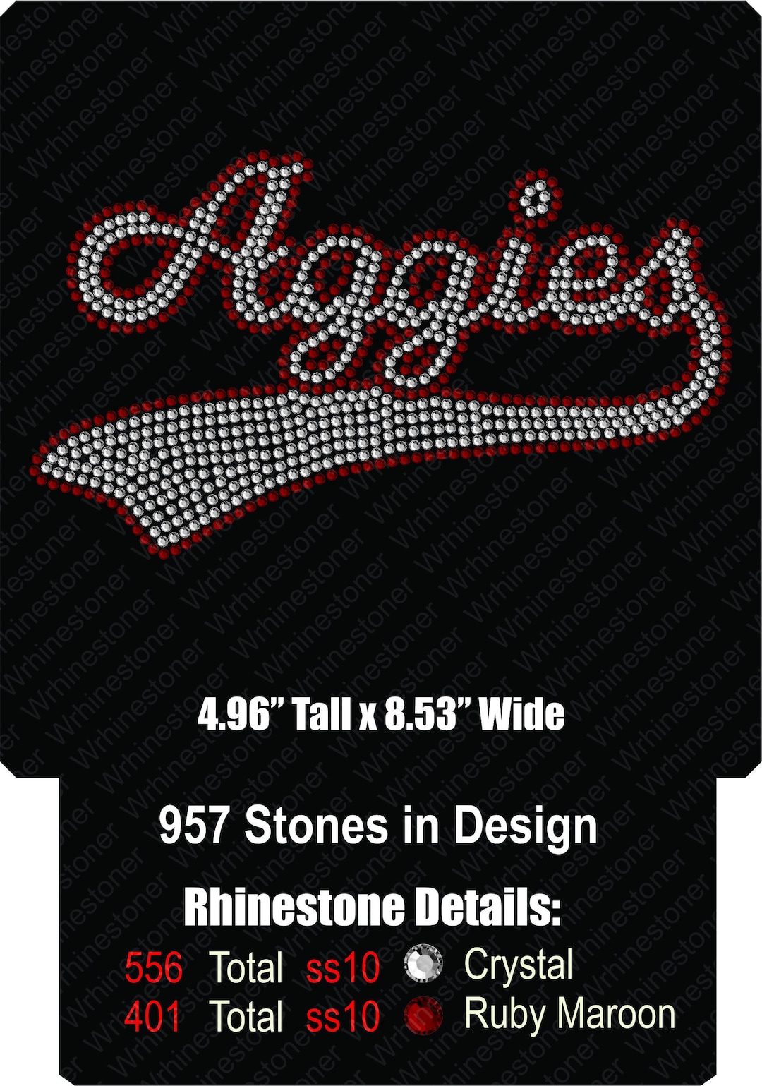 Aggies Rhinestone Design: SVG, Cricut, EPS, JPG (digital Download) - Etsy