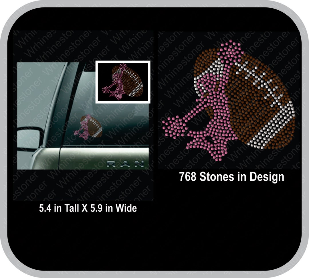 Cheer and Football Rhinestone Car Decal; Cheer Sticker; Football ...