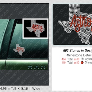 Houston Astros Texas Filled Rhinestone Car Decal - Etsy