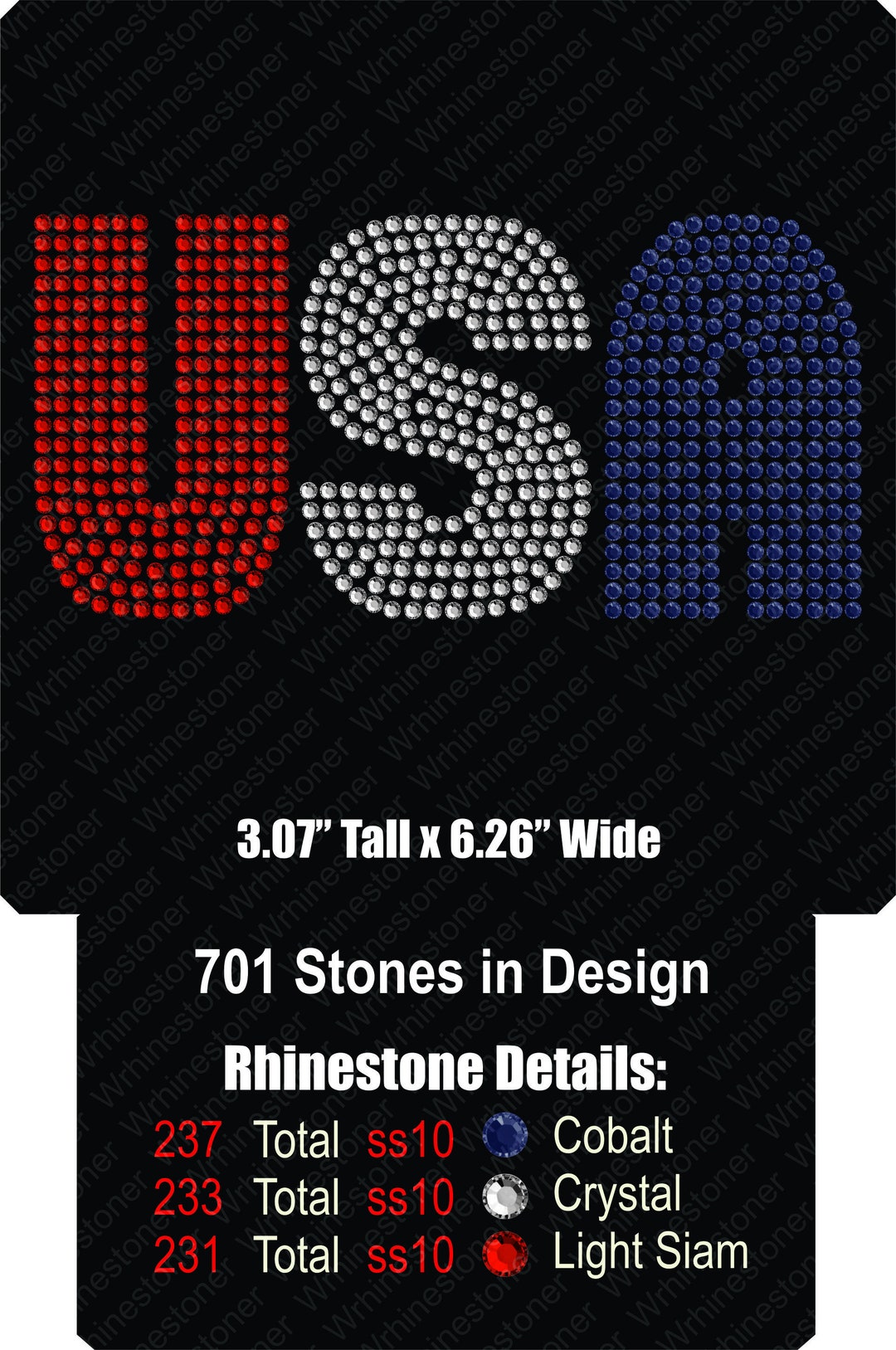 USA Rhinestone SVG File: SS10 Digital Download - Etsy