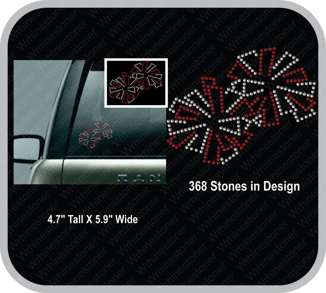 Pom Poms Rhinestone Car Decal; Cheer Pom Poms Decal; Cheer Pom Poms ...