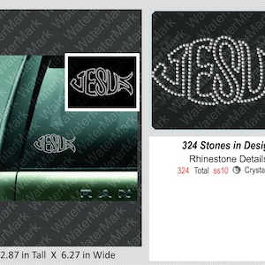 Christian Fish Symbol Rhinestone Car Decal; Jesus; Rhinestone Christian ...