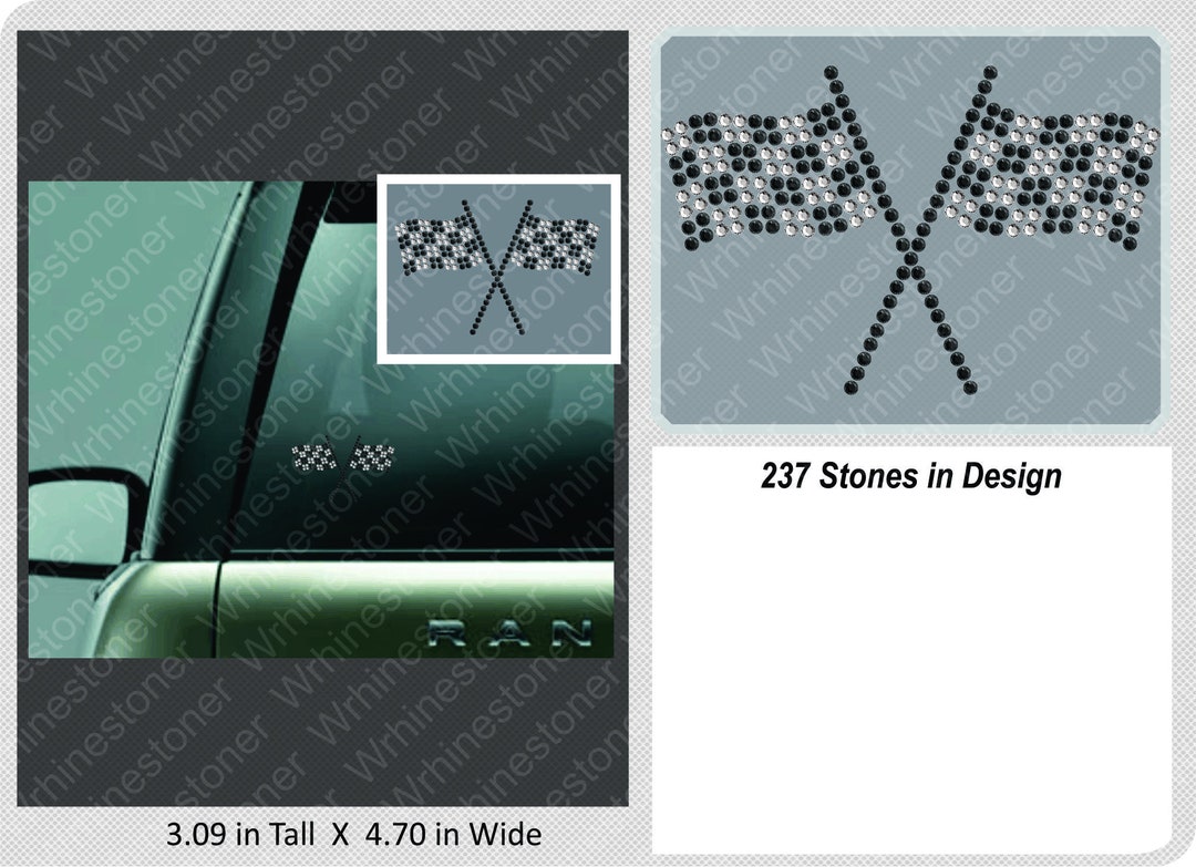 Checkered Flag Rhinestone Decal; Flag Rhinestone Decal; Rhinestone ...