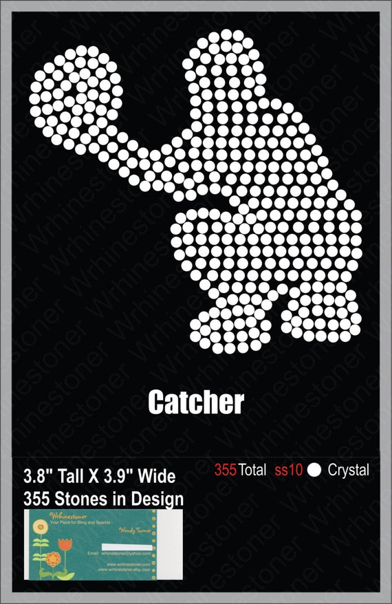 Baseball Catcher Rhinestone Car Decal Catcher Sticker | Etsy