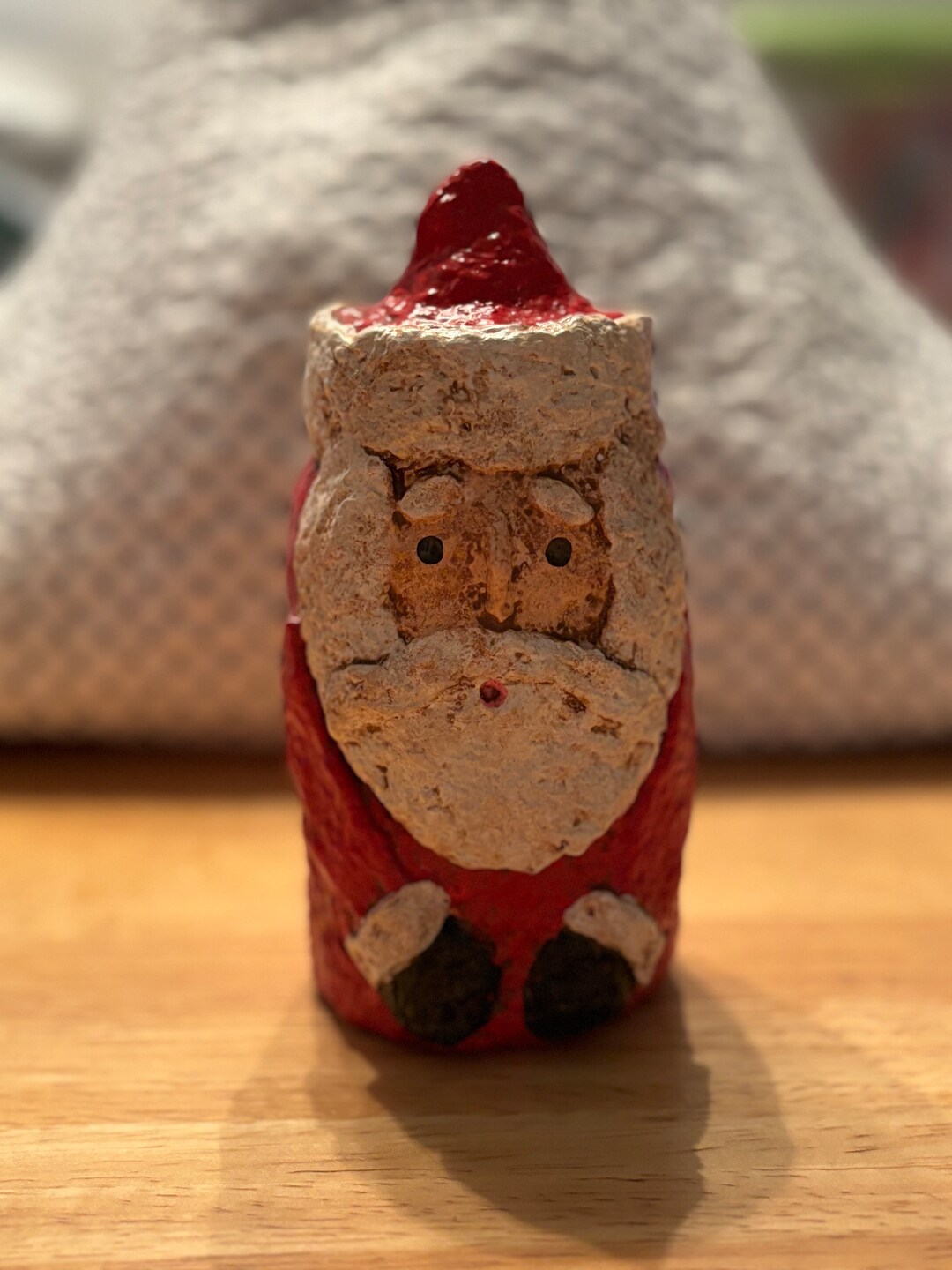 Paper Mache Santa; Santa Figurine; Hand Made Santa; Red Santa; Paper ...