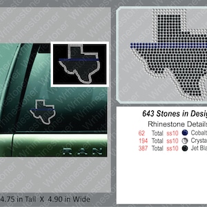 Thin Blue Line Texas Rhinestone Car Decal - Etsy