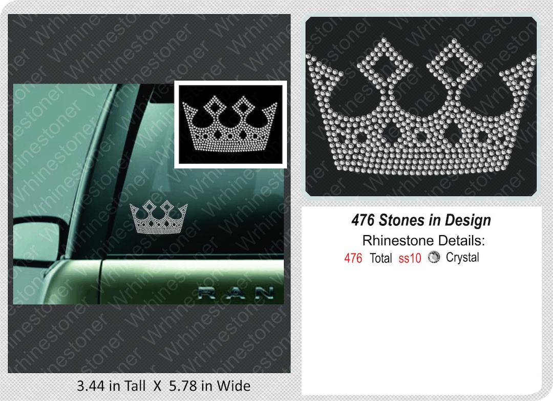 Rhinestone Crown Car Decal - "crown Ii" Sticker - Etsy