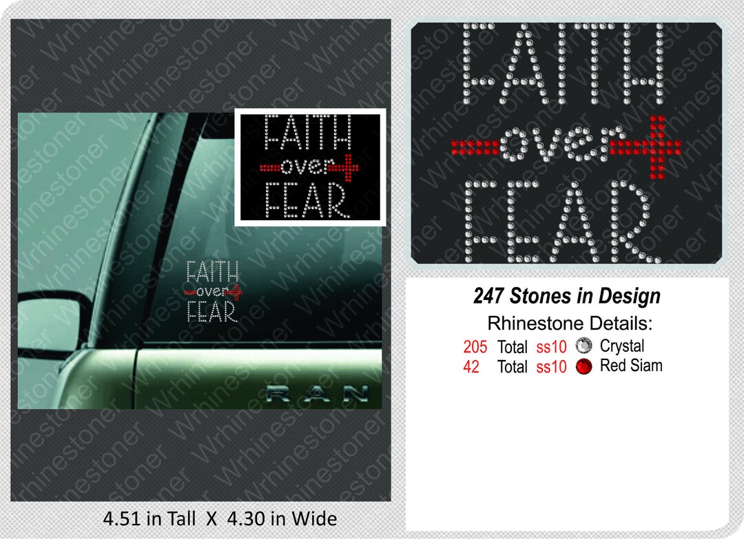 Faith Over Fear Rhinestone Car Decal: Christian Bumper Sticker - Etsy