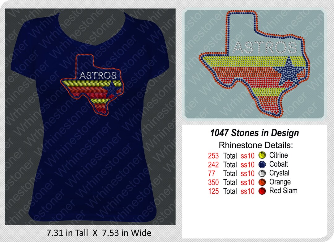 Houston Astros Rhinestone Shirt for Women - Etsy