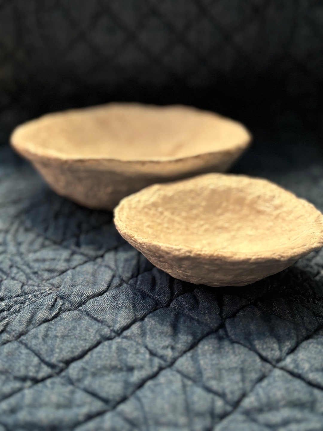 Paper Mache Bowls (2) With Brown Undertones II; Paper Mache;papier ...
