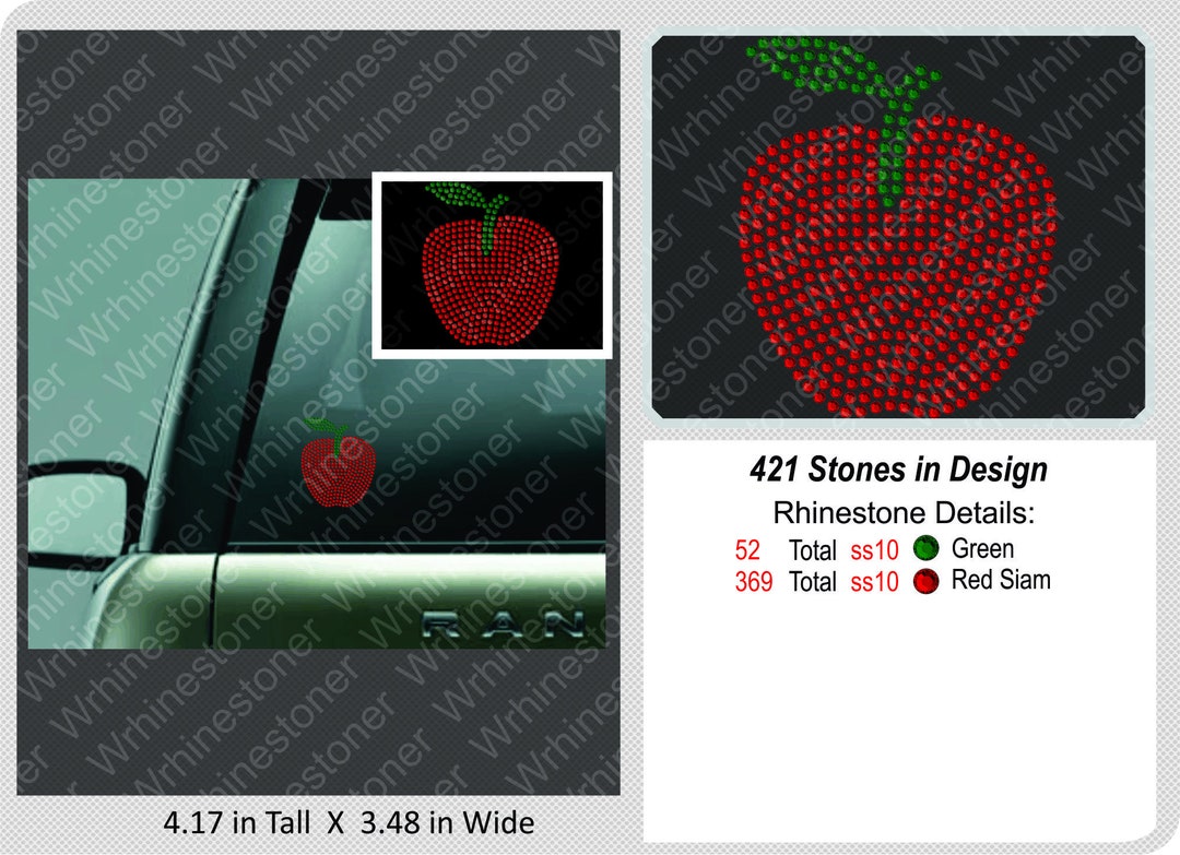 Apple Rhinestone Car Decal - Etsy