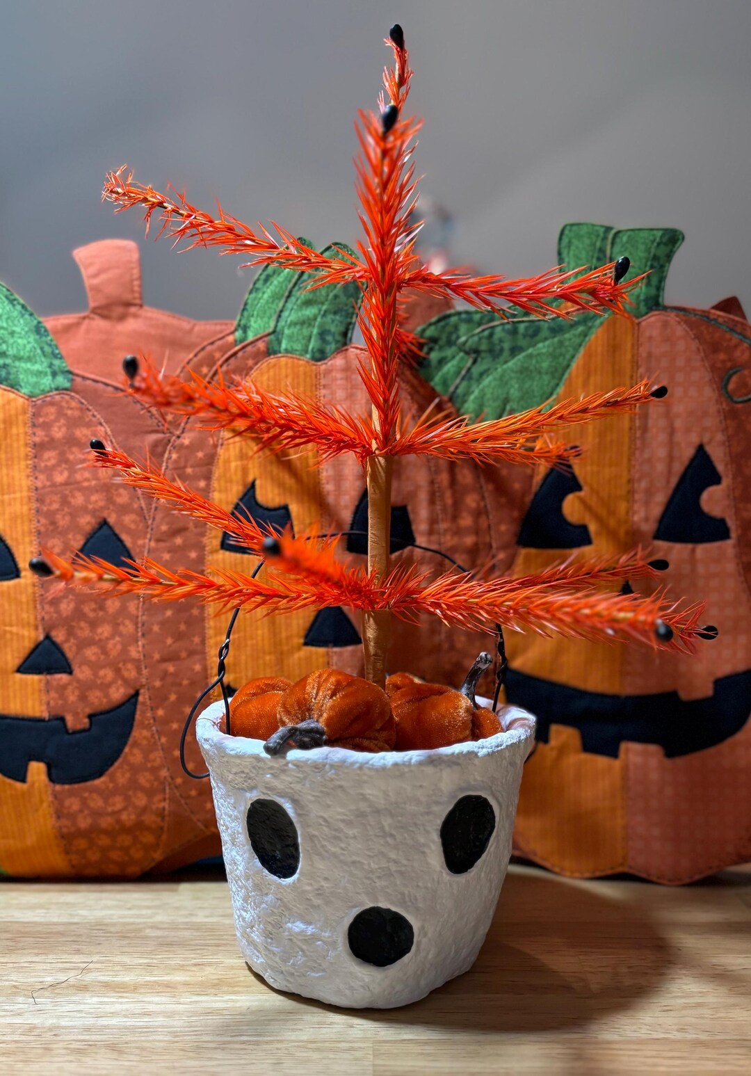 Paper Mache Large Ghost Bucket; Paper Mache; Papier Mache Ghost; Paper ...
