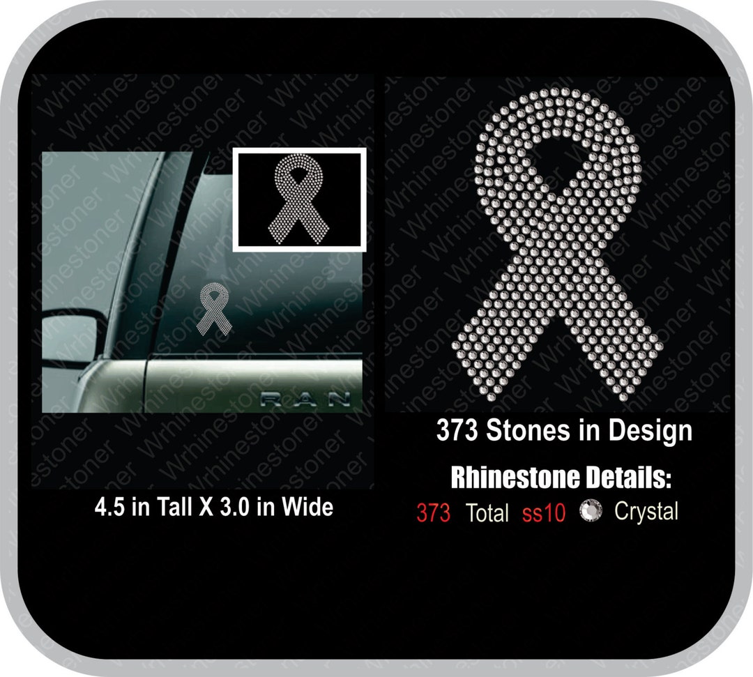 Rhinestone Awareness Ribbon Car Decal - Etsy