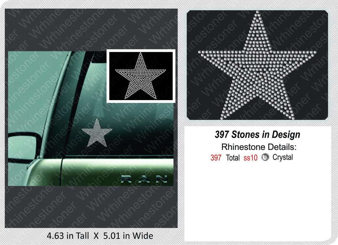 Rhinestone Star Decal: Car Window Sticker - Etsy
