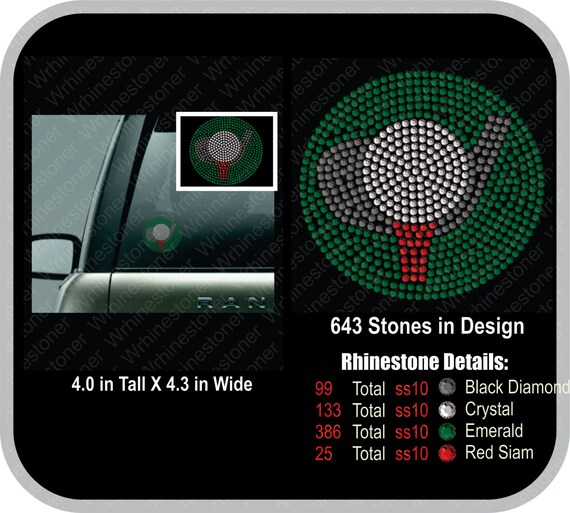 Golf Rhinestone Car Decal Golf Decal Golf Sticker - Etsy