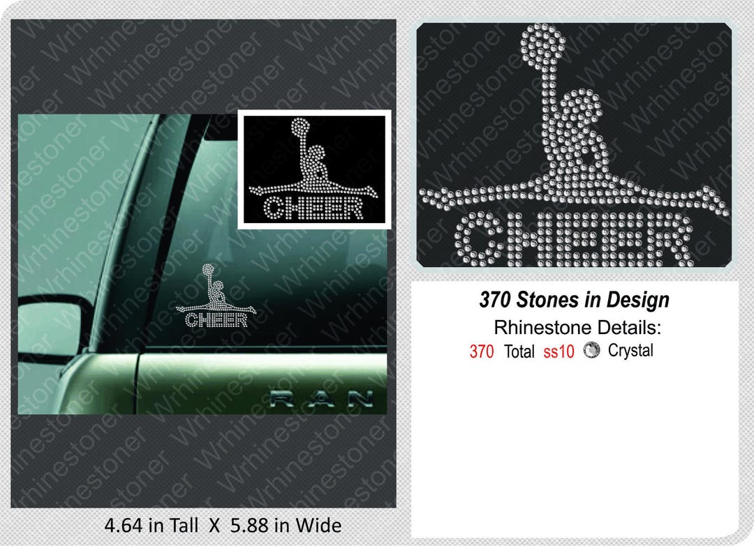 Rhinestone Cheer Car Decal: Bling Window Sticker - Etsy
