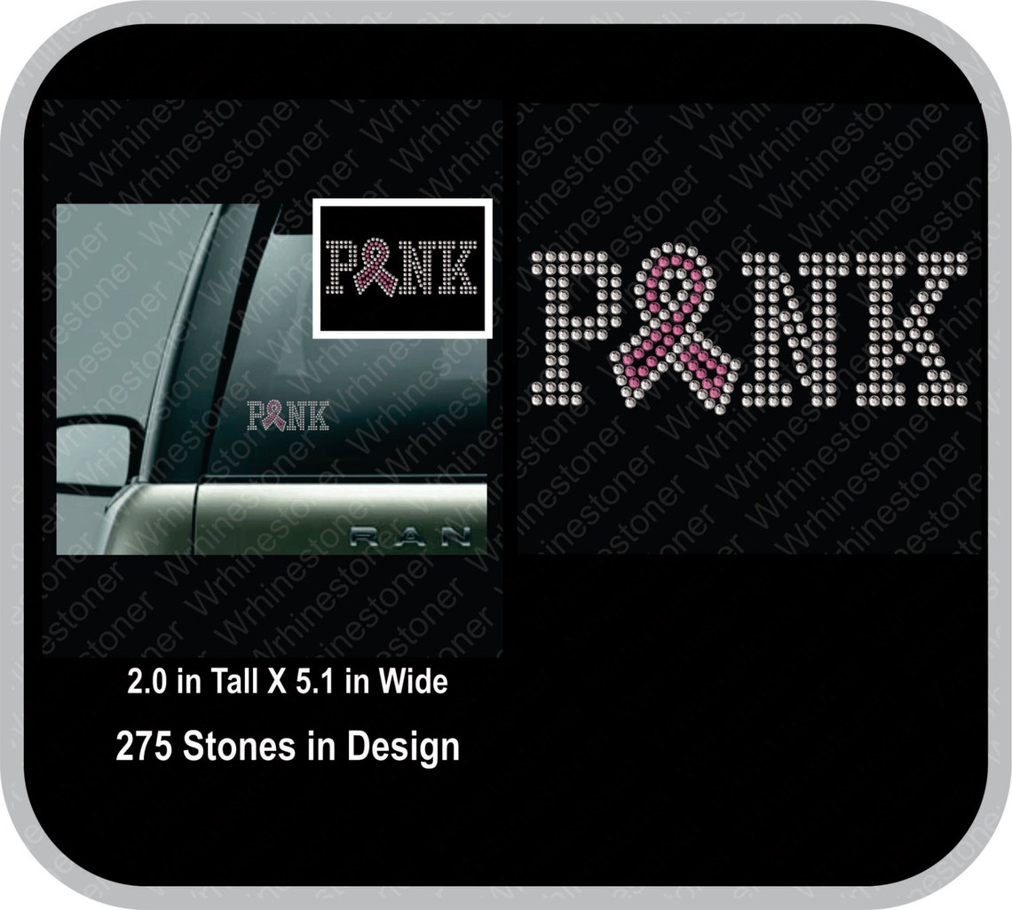 Pink Cancer Awareness Ribbon Rhinestone Car Decal | Etsy