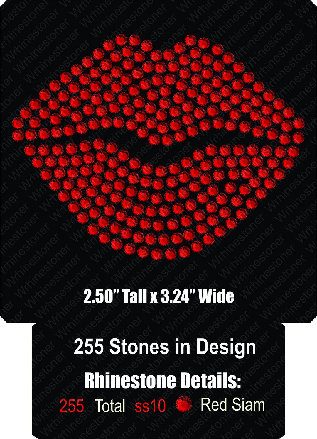 Rhinestone Lips SVG File: SS10 Template (digital Download) - Etsy