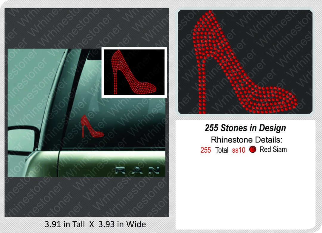 High Heel Shoe Rhinestone Car Decal; Rhinestone Shoe; Shoe Decal; Heel ...