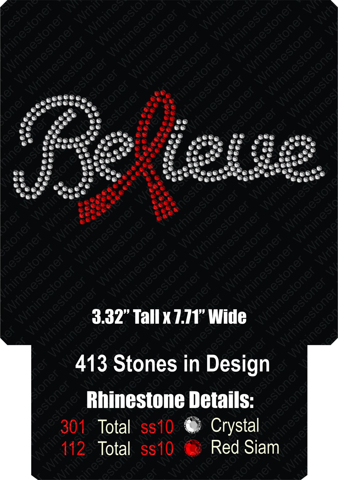 Believe Rhinestone Awareness Design: SVG, Cricut, EPS, JPG (digital ...