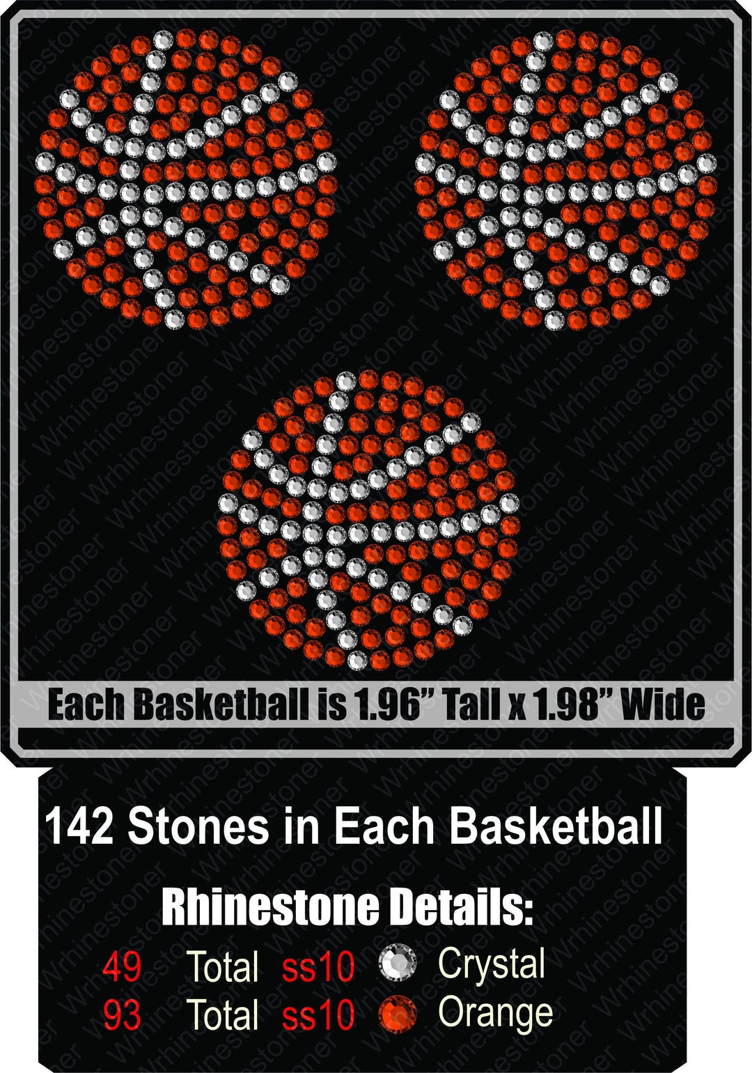 Rhinestone Basketball Iron on Applique - Set of 3 - Etsy