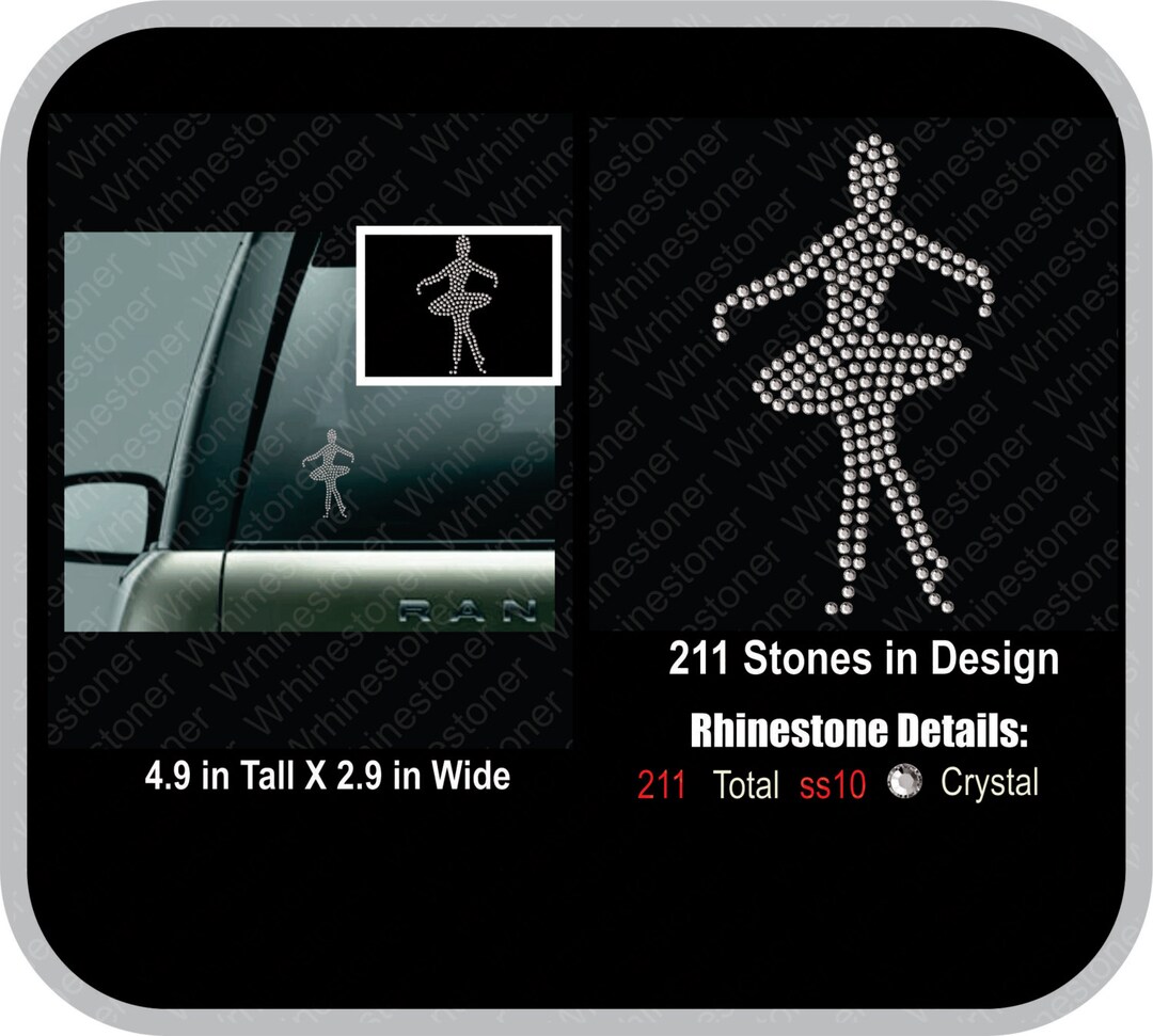Rhinestone Ballet Dancer Car Decal - Etsy