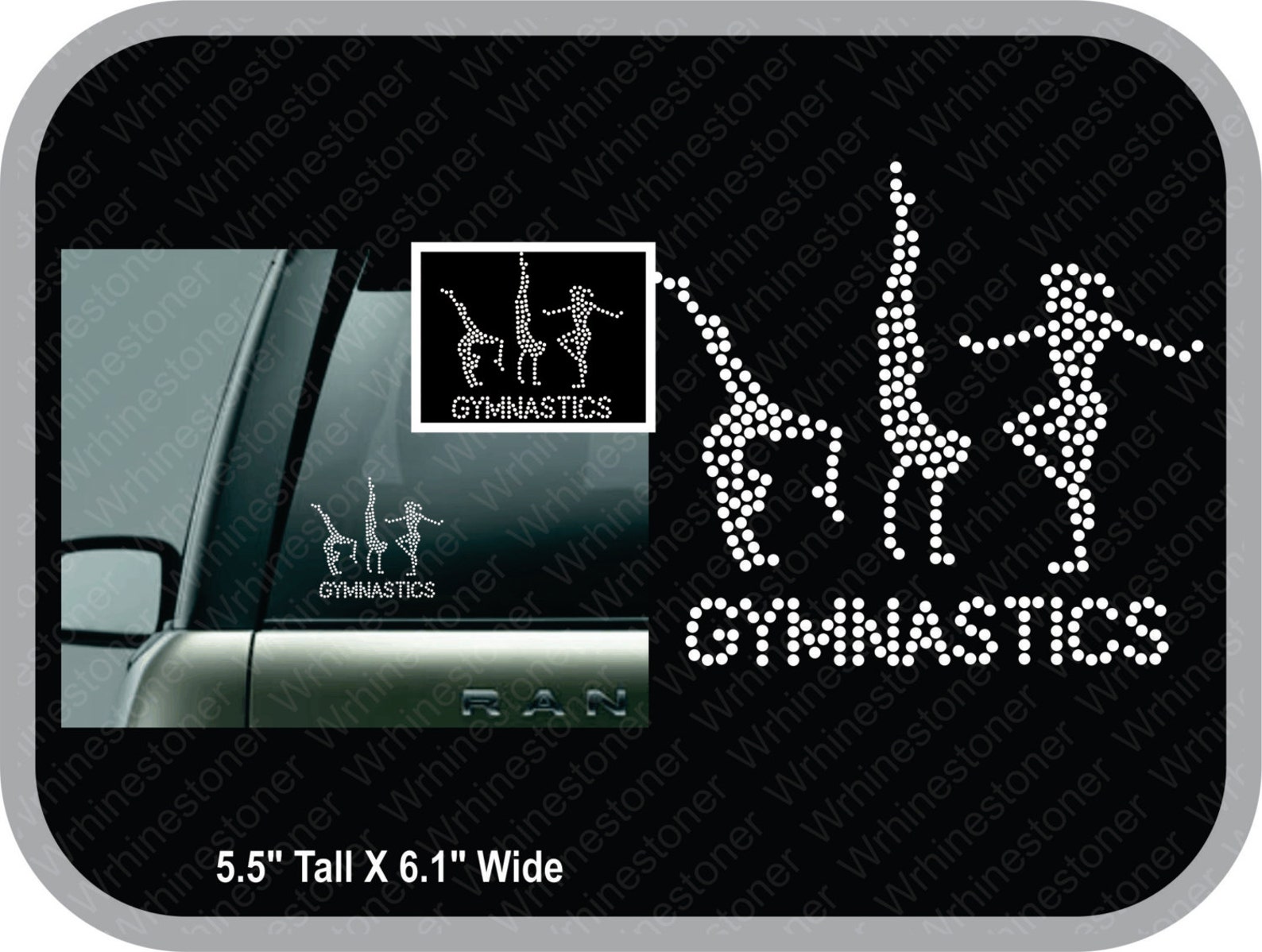 Gymnastics Girls Rhinestone Car Decal - Etsy