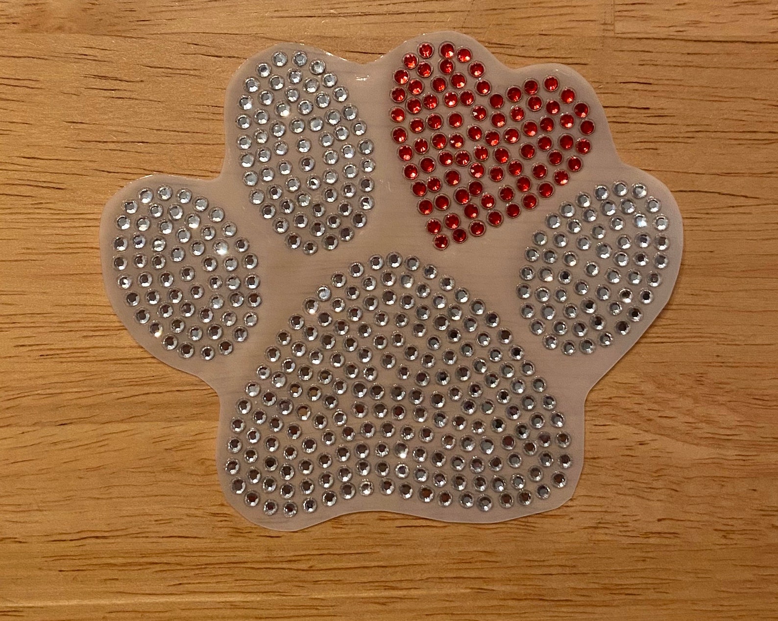 Paw Print with Paw Heart Rhinestone Car Decal rhinestone | Etsy