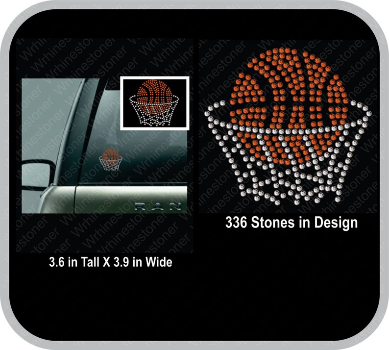 Basketball Net Rhinestone Car Decal Basketball Decal - Etsy