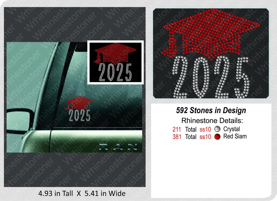 Graduation Hat Class Rhinestone Decal; Class Decal; Class Sticker ...