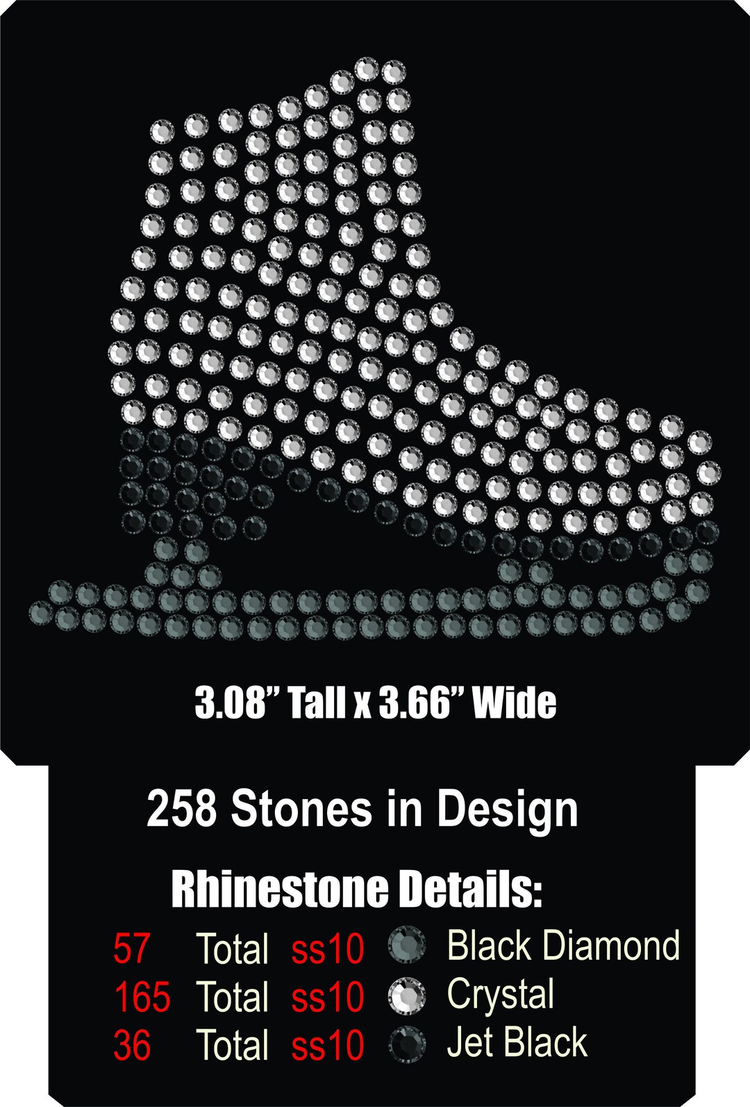 Rhinestone Ice Skate SVG File: Cricut Download - Etsy