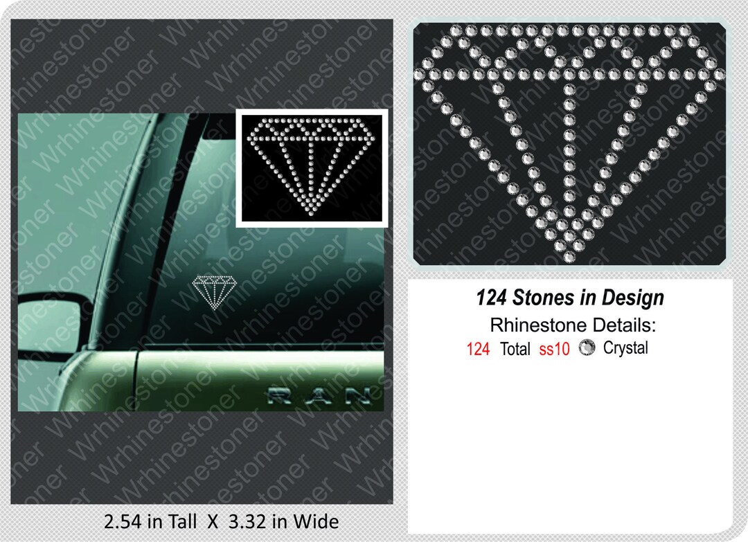 Rhinestone Diamond Car Decal: Crystal Bling Sticker - Etsy