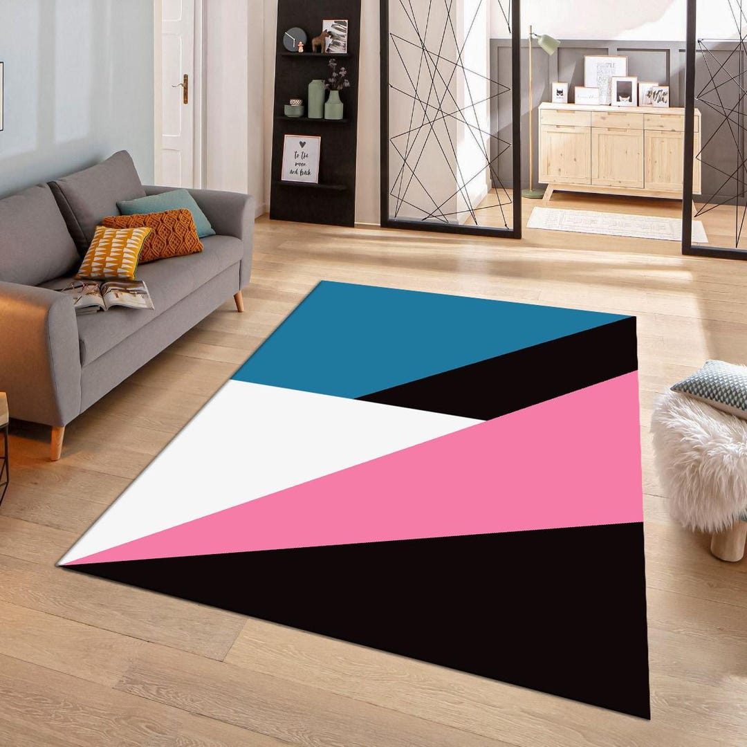 Modern Triangular Design Rug, Living Room Rug, Area Rug, Washable Rug ...