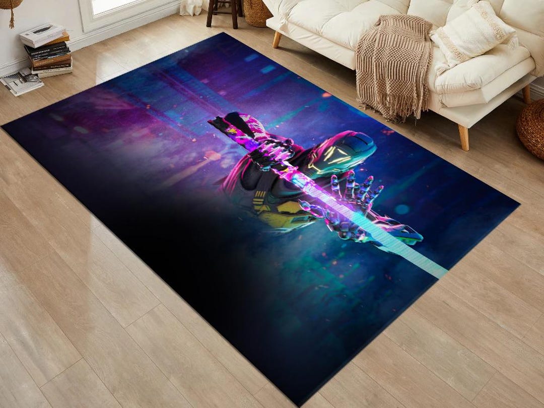 Cyberpunk Rug , Gaming Room , Lıvıng Room Rug , Area Rug , Fantasy Rug ...