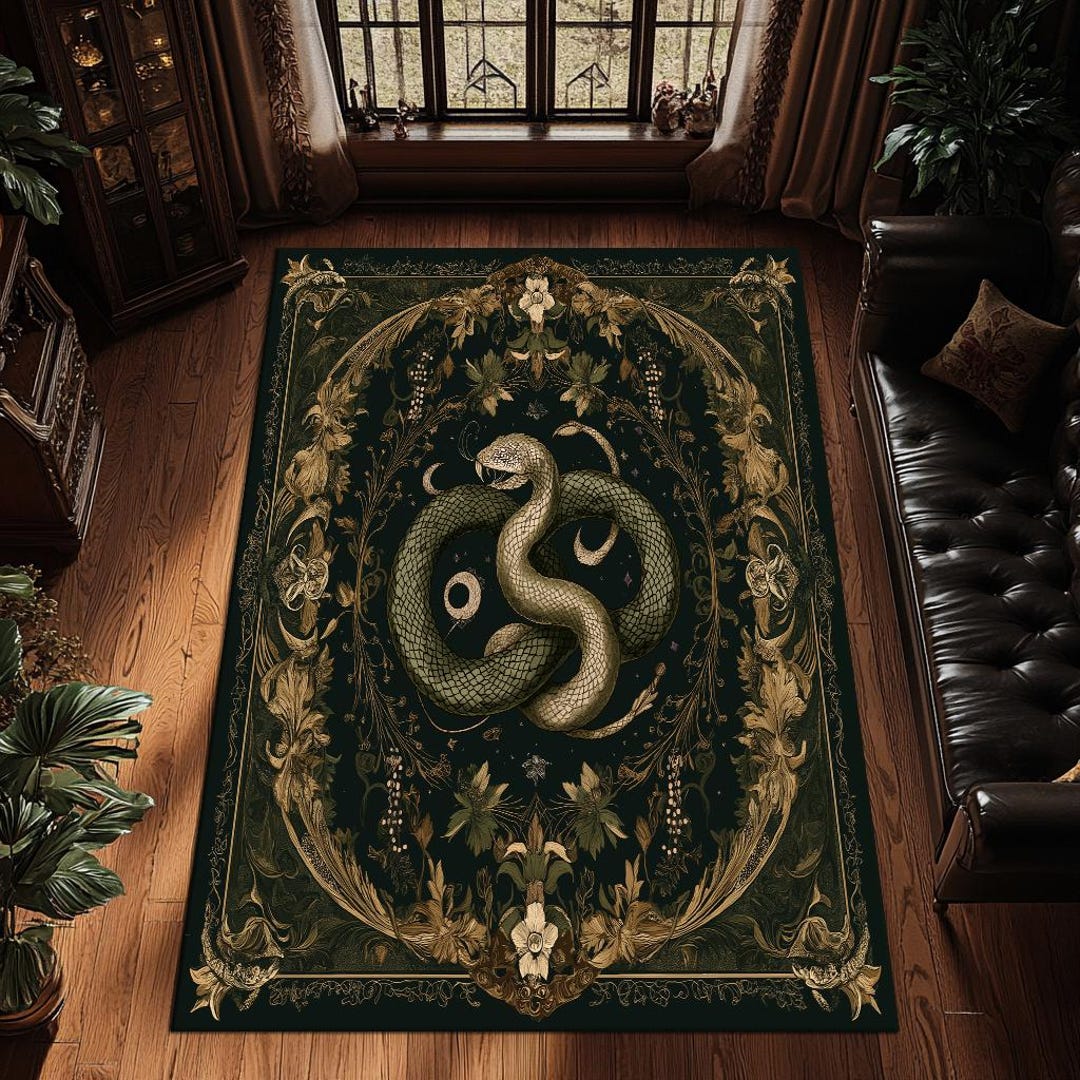 Snake Area Rug, Mystical Serpent Design Rug, Living Room Rug, Area Rug ...