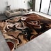 Abstract Marble Area Rug, Earth Tone Living Room Rug, Modern Fluid Art ...