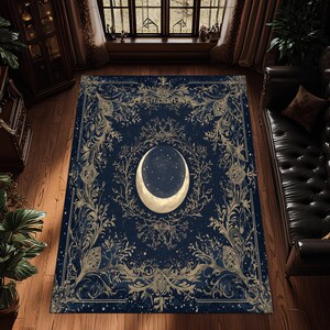 Moon Phase Rug, Celestial Area Rug, Mystic Boho Carpet - Etsy
