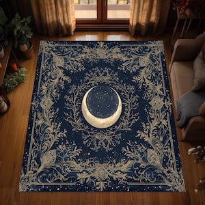 Moon Phase Rug, Celestial Area Rug, Mystic Boho Carpet - Etsy
