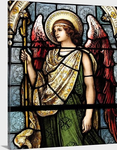Red Winged Angel Fine Art Canvas Print of Stained Glass Window - Etsy