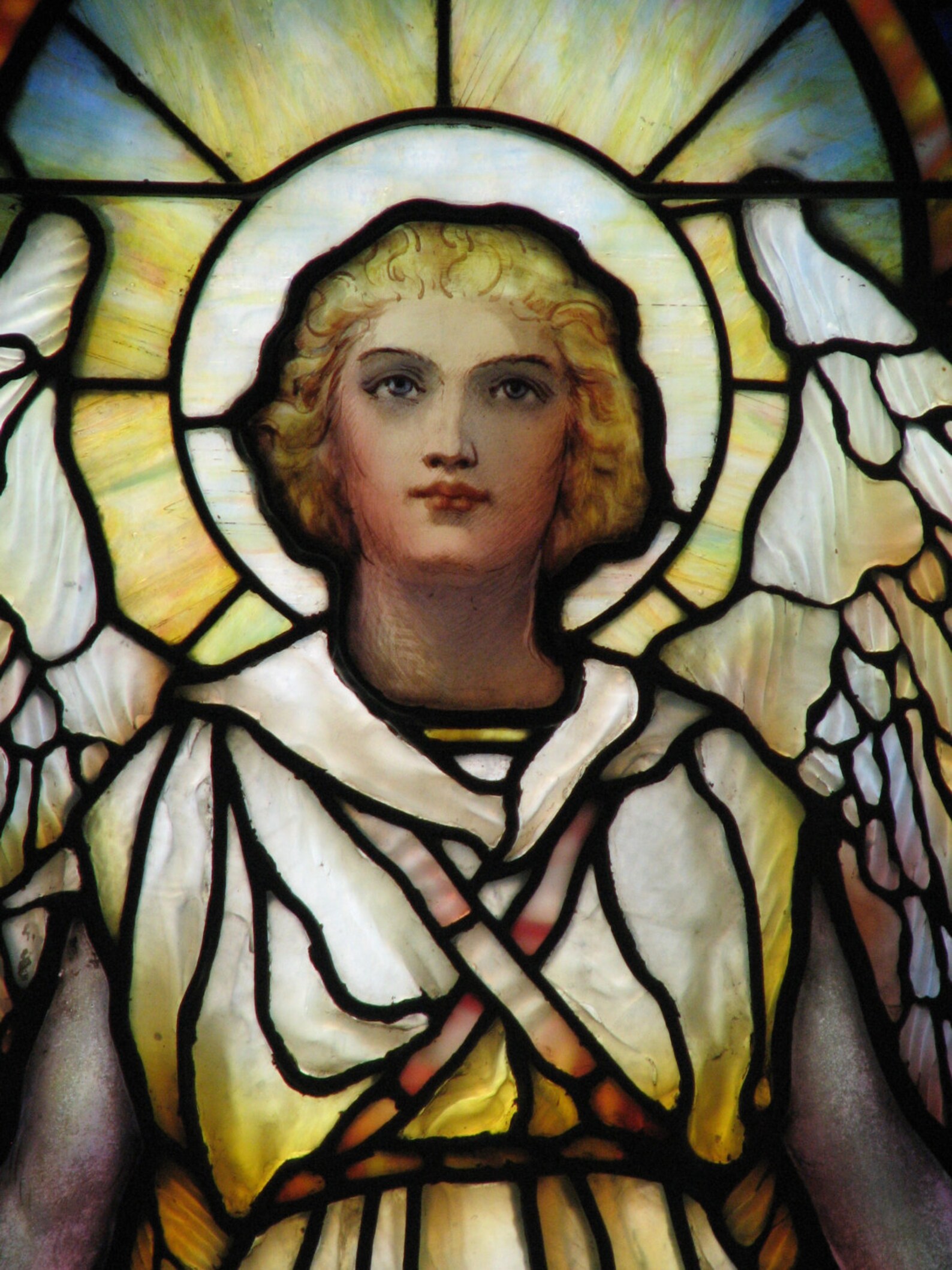 White Winged Angel - Fine Art Photograph of Stained Glass Window ...