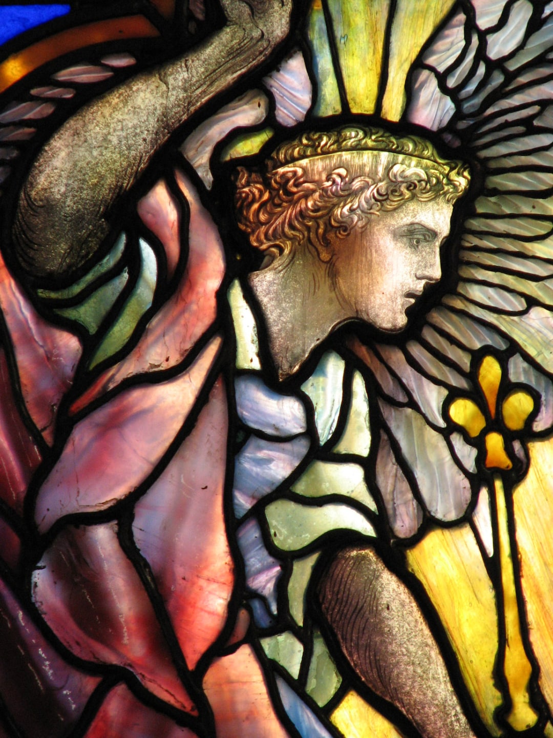 Archangel Gabriel - Fine Art Canvas Print of Antique Stained Glass ...