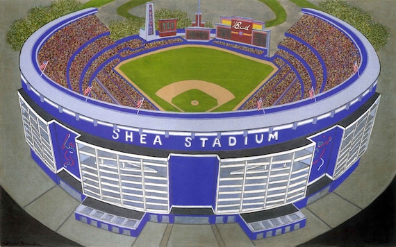Shea Stadium Fine Art Print New York Mets Baseball Wall - Etsy