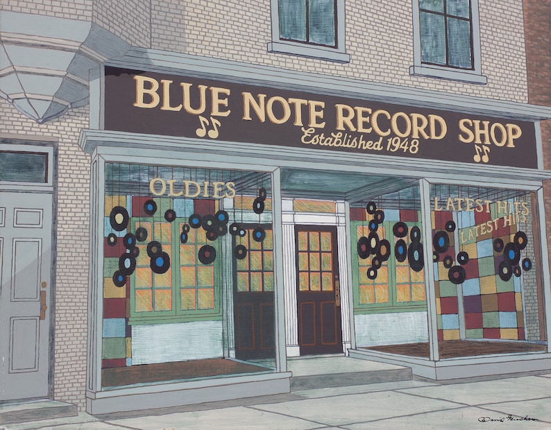 Blue Note Record Shop - Fine Art Print of Original Painting by David ...