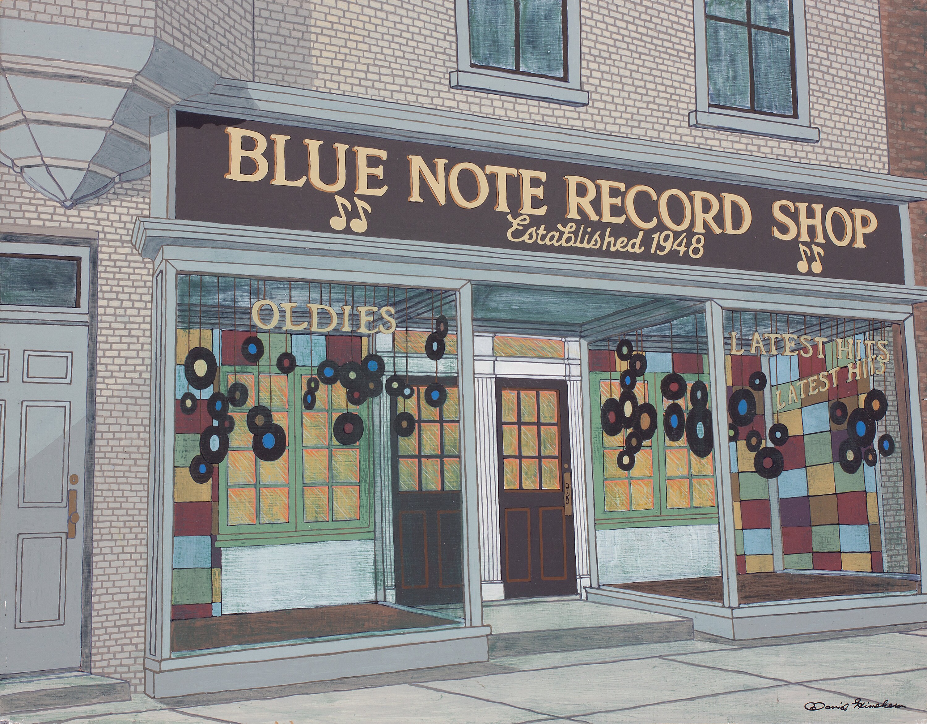 Blue Note Record Shop - Fine Art Print of Original Painting by David ...