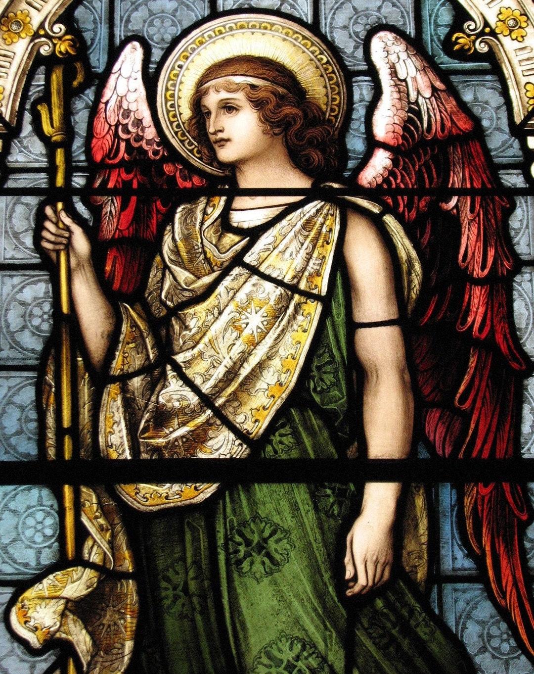 Red Winged Angel - Fine Art Photograph of Stained Glass Window - Etsy